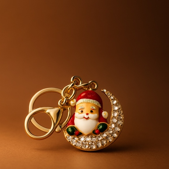 Accessories | Santa Claus Keychain With Rhinestones | Poshmark